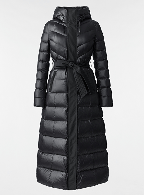 Jas calina zwart puffer lang | DELSCHER. Fashion